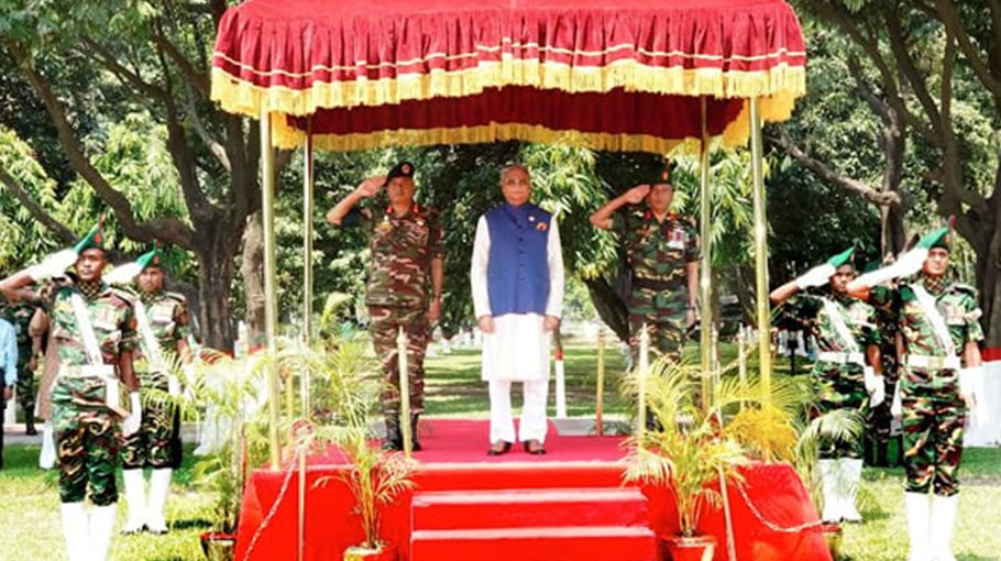 Shahabuddin receives first ceremonial salute - Bangladesh Post