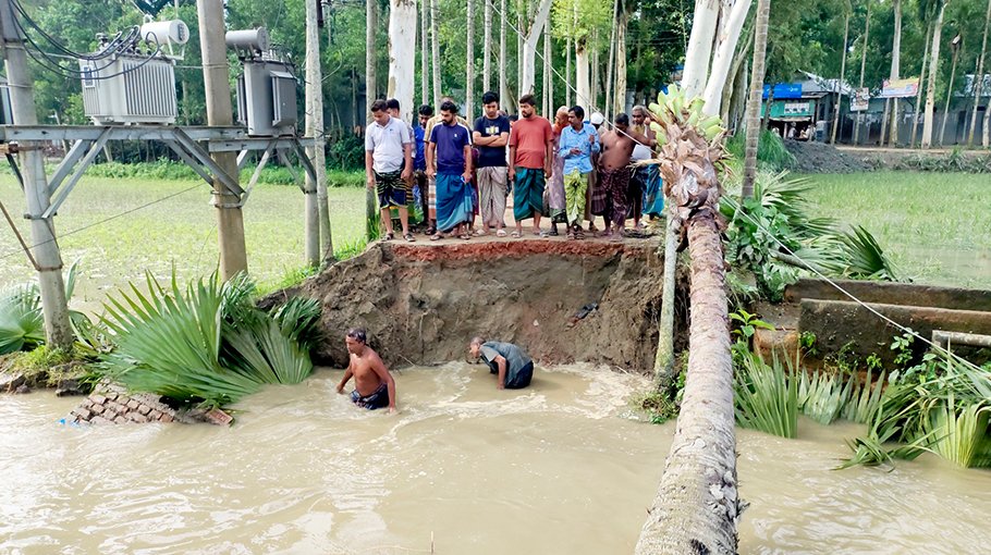 Gobindashi-Valkutia road in Tangail washed away - Bangladesh Post